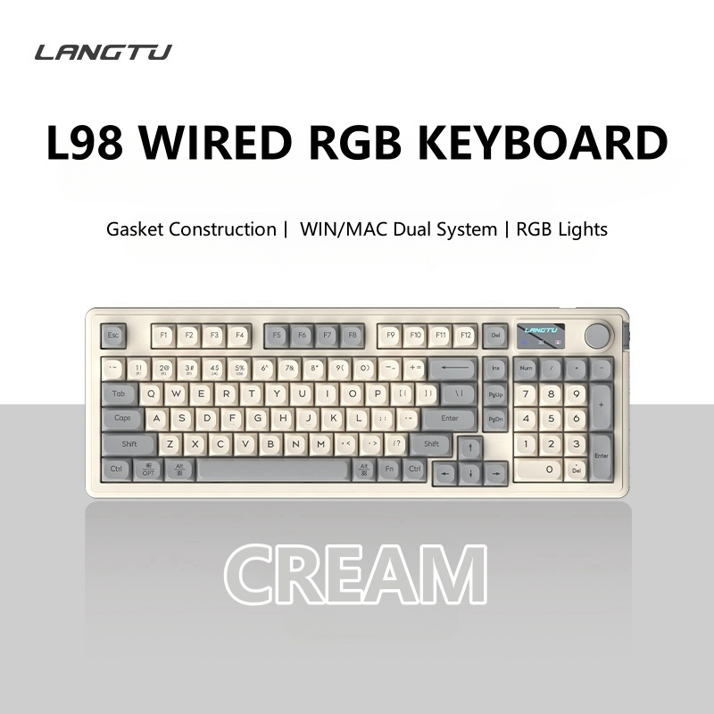 LANGTU L98 Gasket Structure RGB Backlit With Knob Led Screen Tri-Mode ...