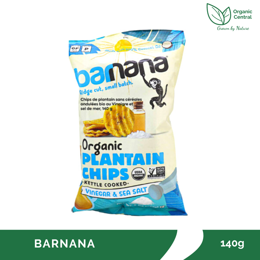Barnana Organic Ridged Plantain Chips Sea Salt & Vinegar 140g | Lazada PH