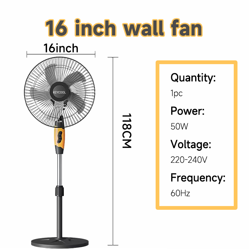 KEYCOOL💎Electric fan stand fan 16 inches 5-blade vertical fan Super ...