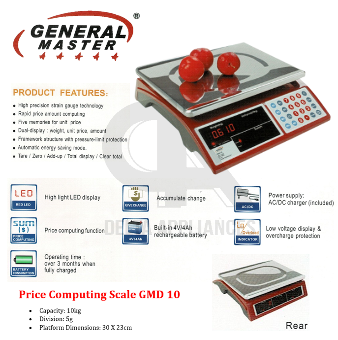General Master GMD 10 Price Computing Scale General Master Weighing ...