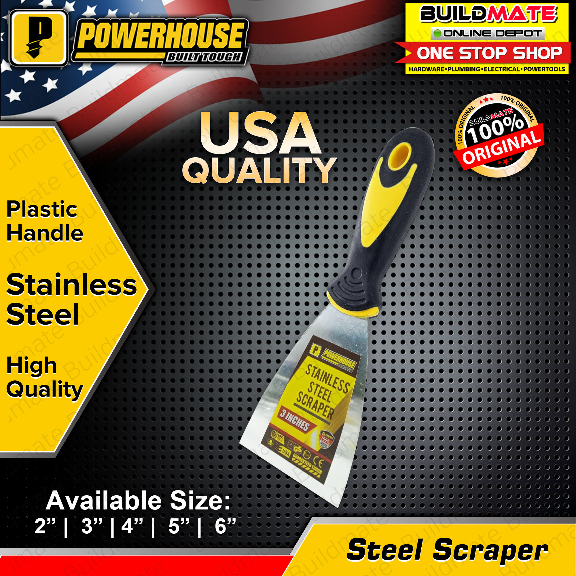 POWERHOUSE Scraper with PVC Handle - BUILDMATE - PHHT | Lazada PH