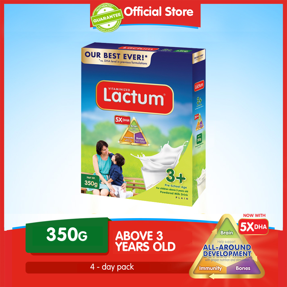 Lactum 3+ Plain 350g Powdered Milk Drink for Children Above 3 Years Old ...