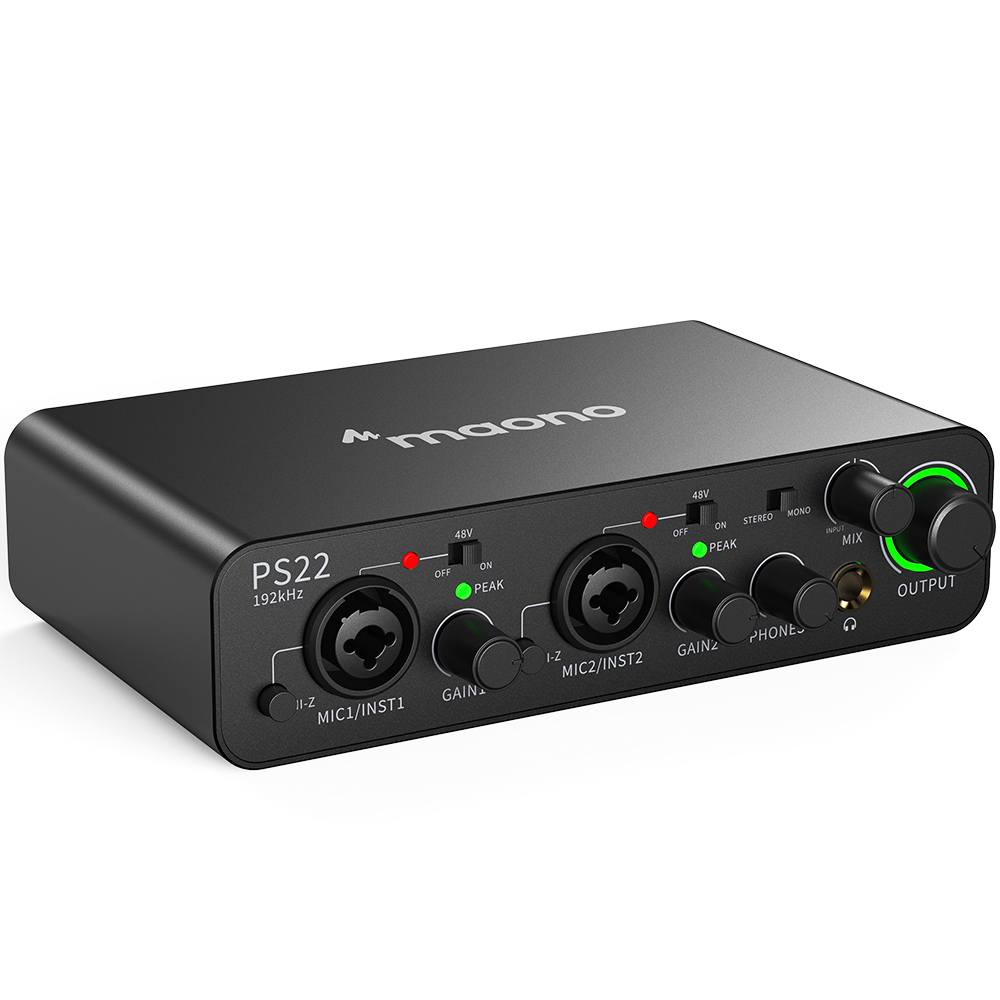 MAONO PS22 USB Audio interface for PC with 60 dB Pro-preamp, 24bit ...