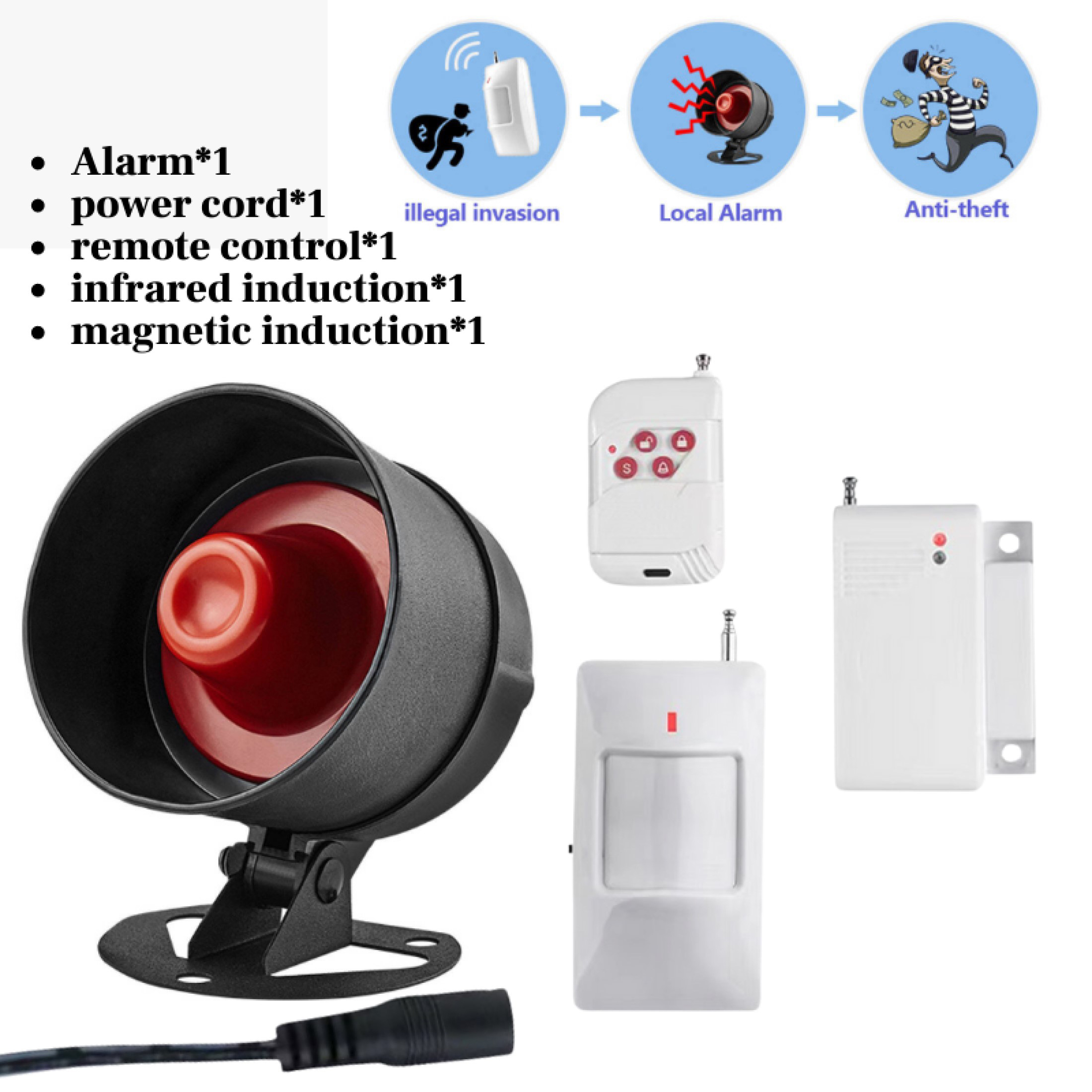 Household Garage Shop Burglar Door Security Alarm System , Office ...