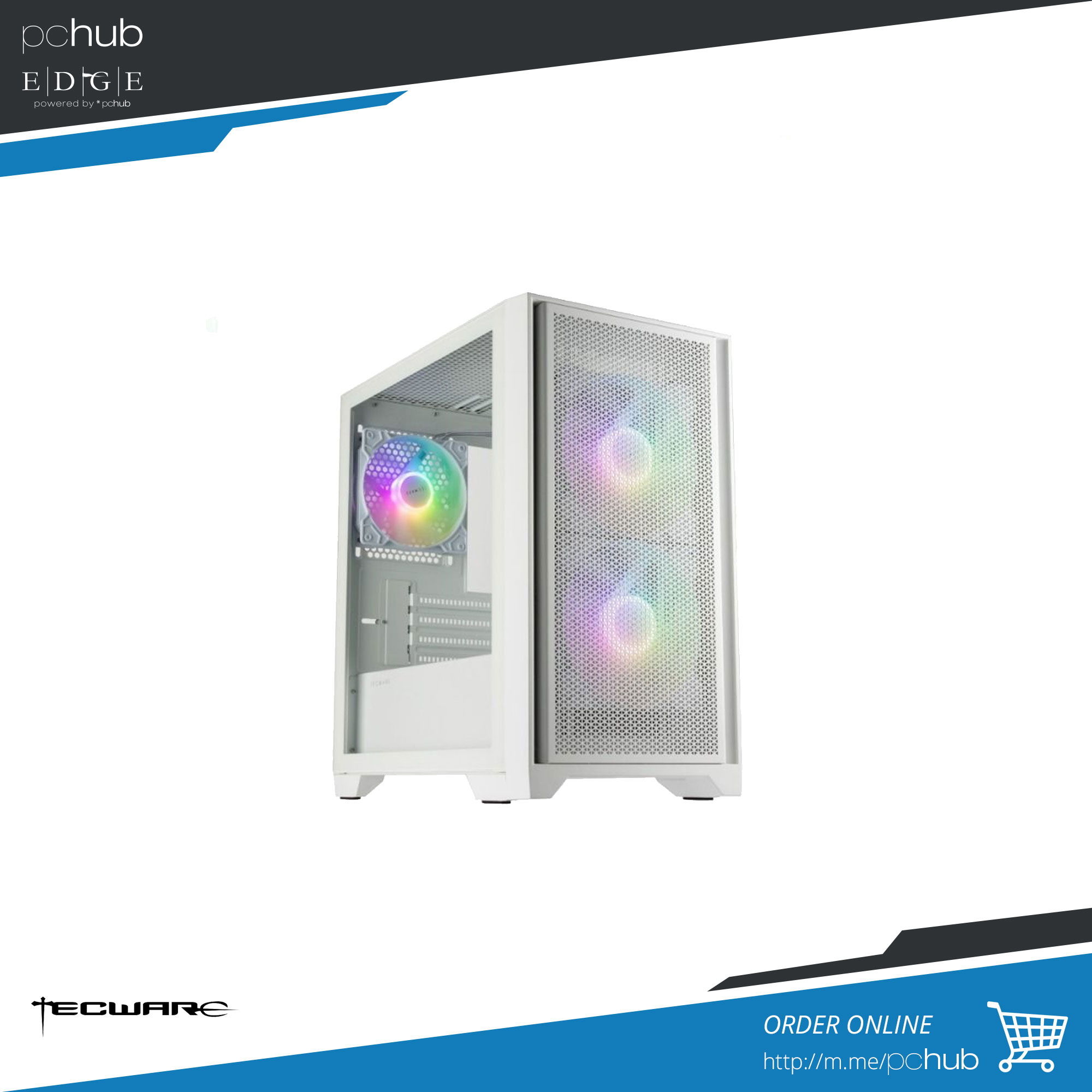 Tecware Neo M2 Mesh TG, white, mATX, 2x140mm 1x120mm, pn: TWCA-NEOM2 ...