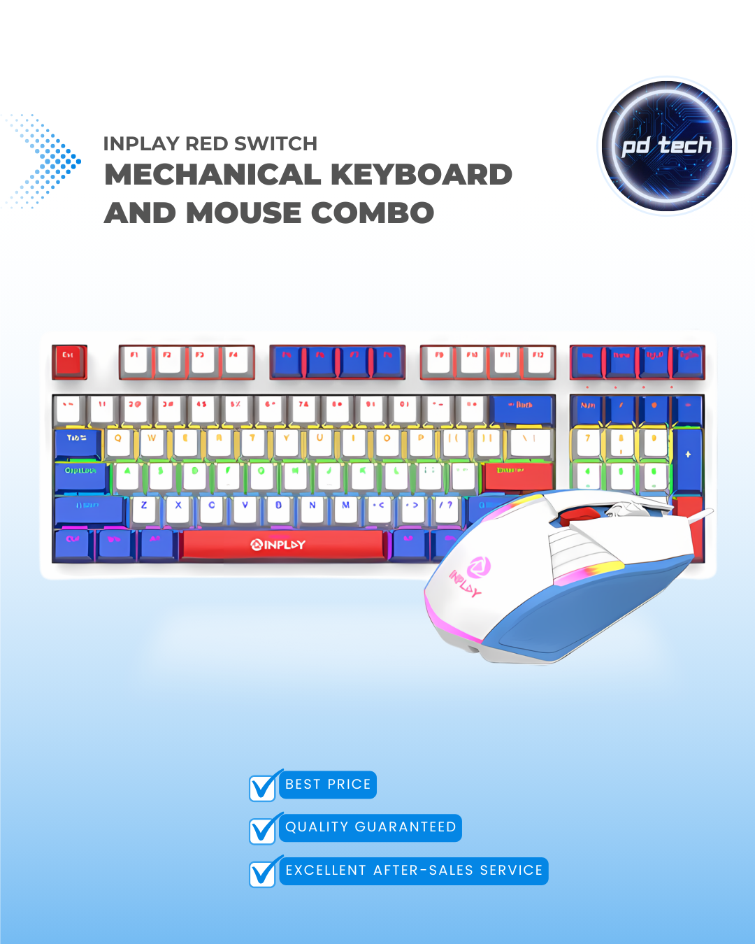 INPLAY RED SWITCH MECHANICAL KEYBOARD AND MOUSE COMBO | Lazada PH
