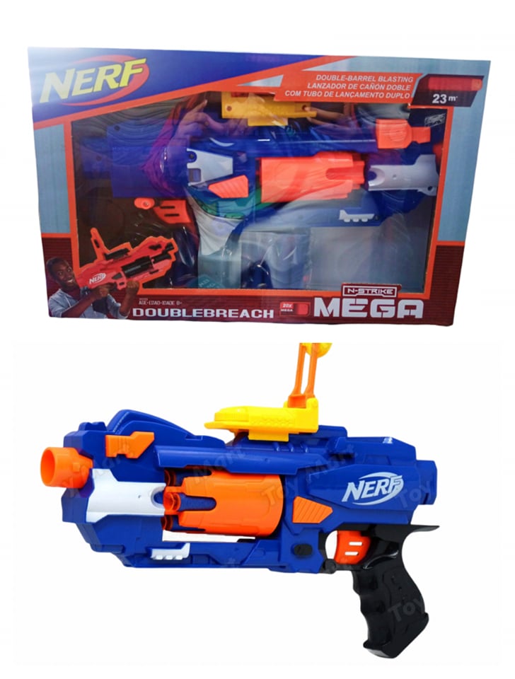 Nerf N-Strike Mega Double-Barrel Automatic Electric Gun With 20Pcs Soft ...