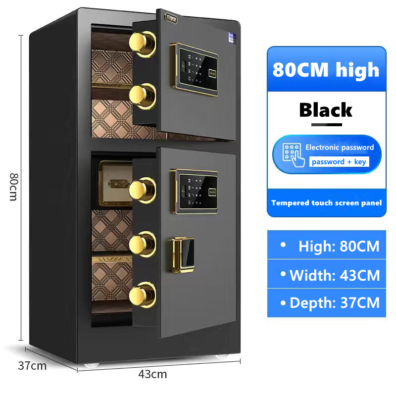 Safe Box Vault Money Documents Fire Proof Black Big Size 80cm Solid ...
