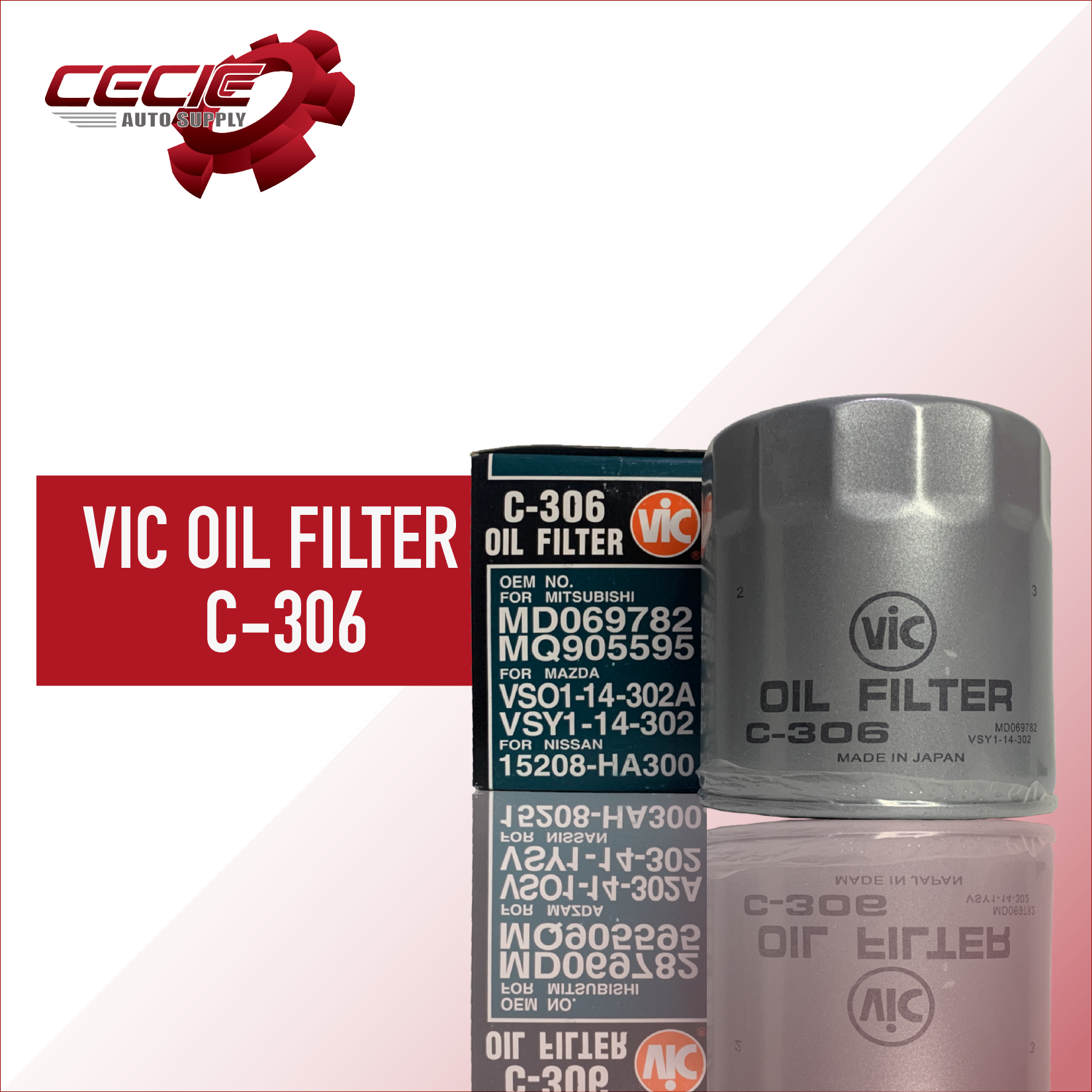Vic Oil Filter C-306 for Mitsubishi Adventure, Pajero, L300 & L200 ...