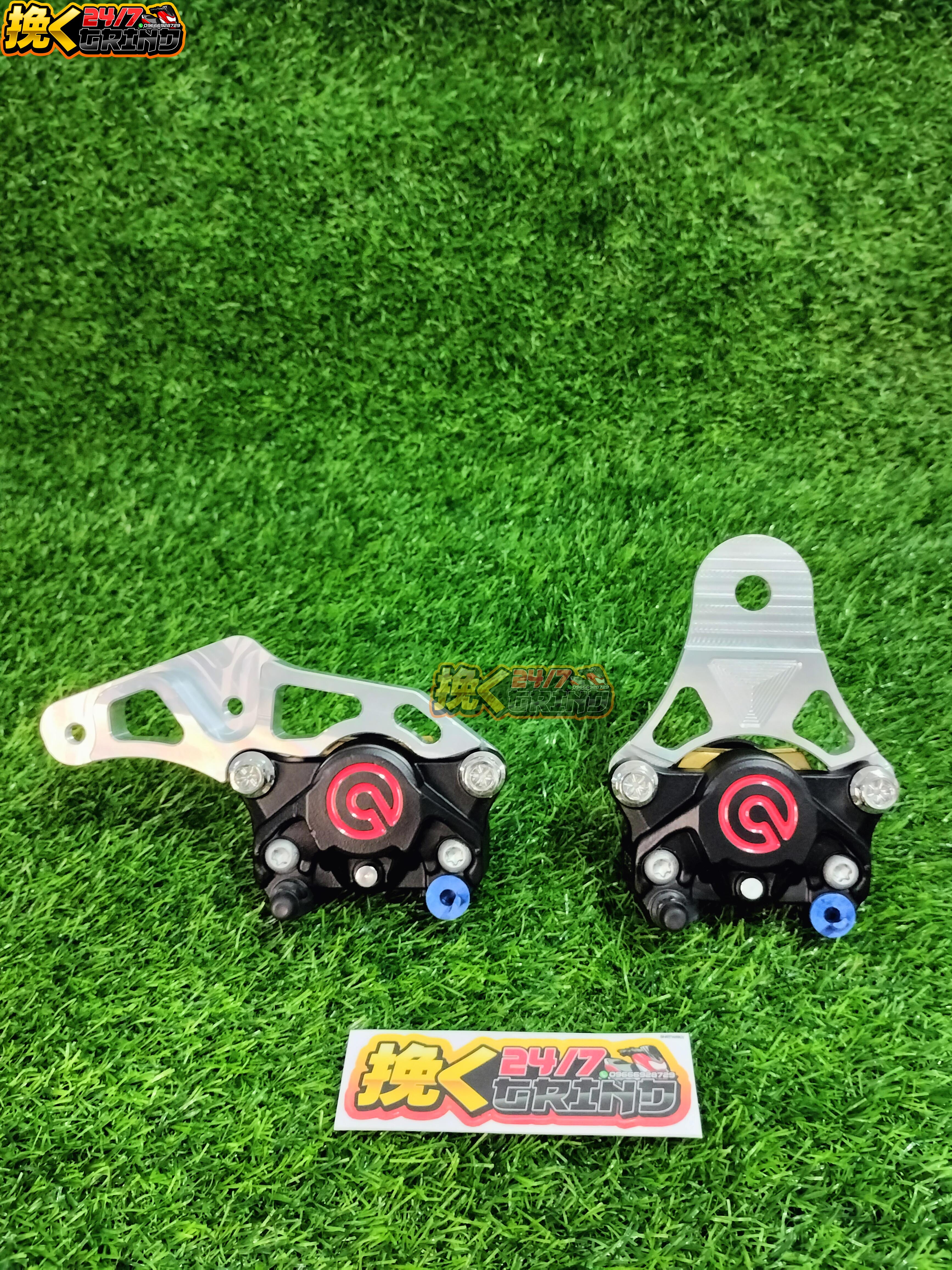 CALIPER SET 2POT FOR RAIDER 150 CARB / FI FRONT AND REAR WITH BRACKET ...