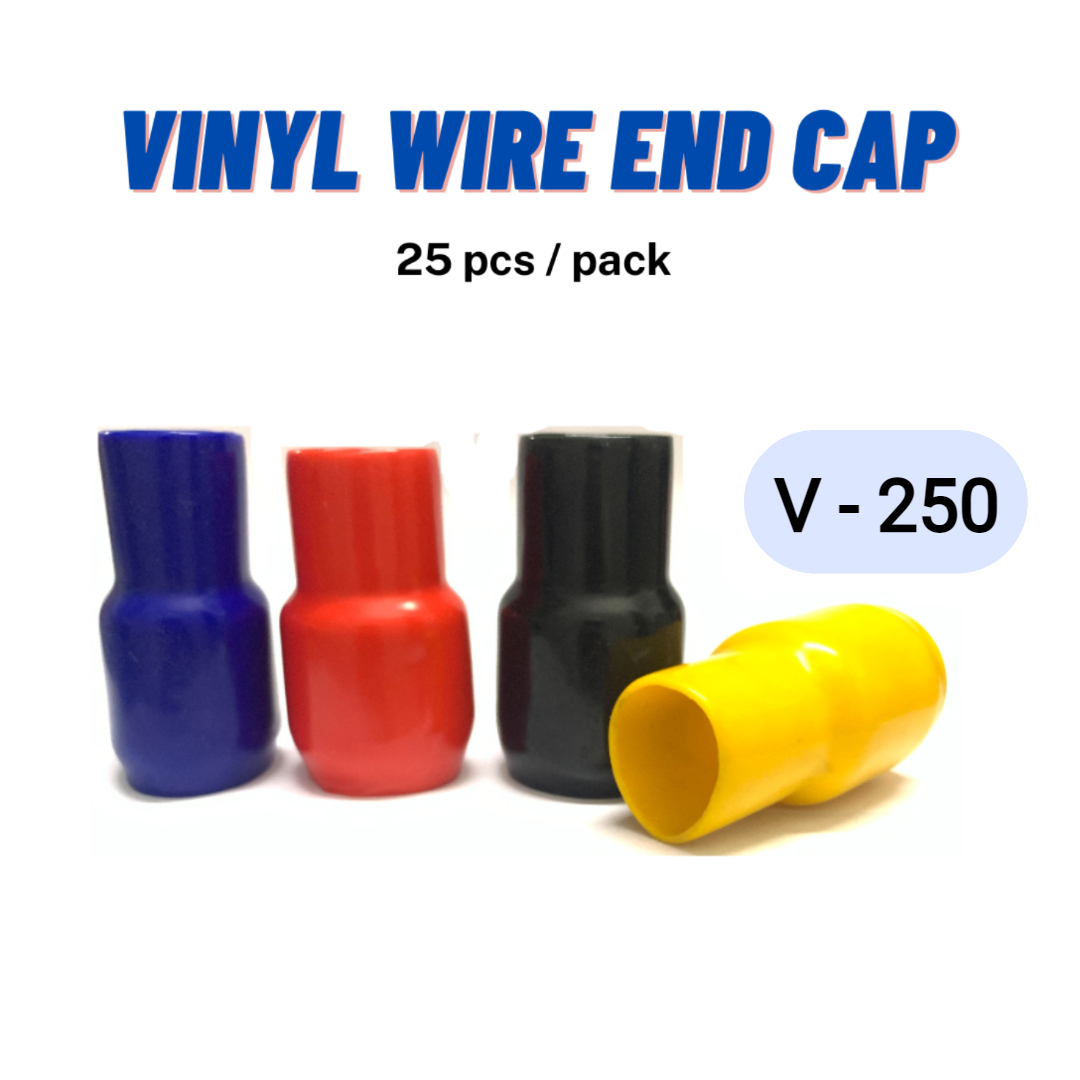 Vinyl Wire End Cap V-250 AWG# 500MCM Red, Yellow, Green, Blue, Black ...