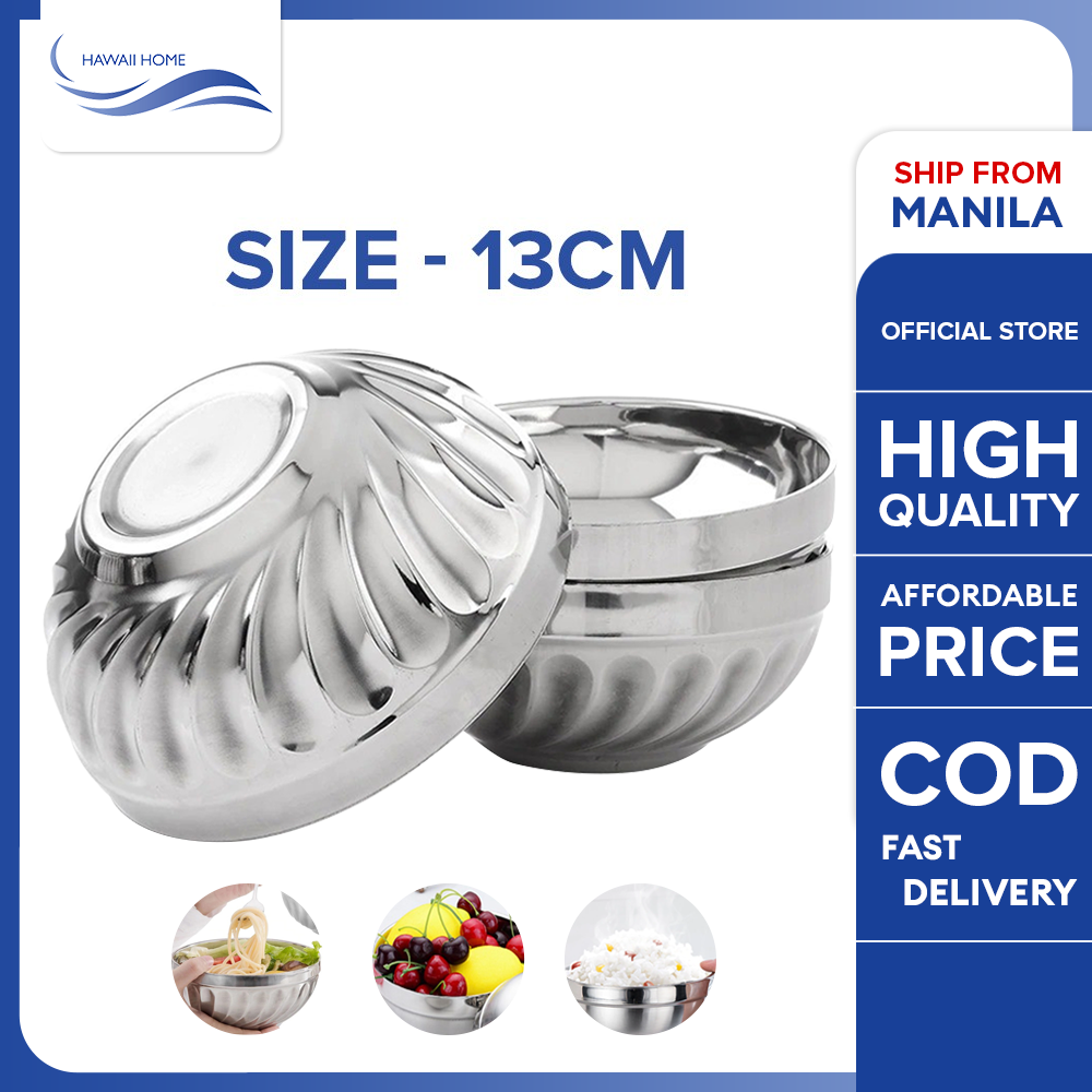 Hawaii Home 13cm/14cm Vacuum Bowl Anti-Hot Double Layer Insulation ...