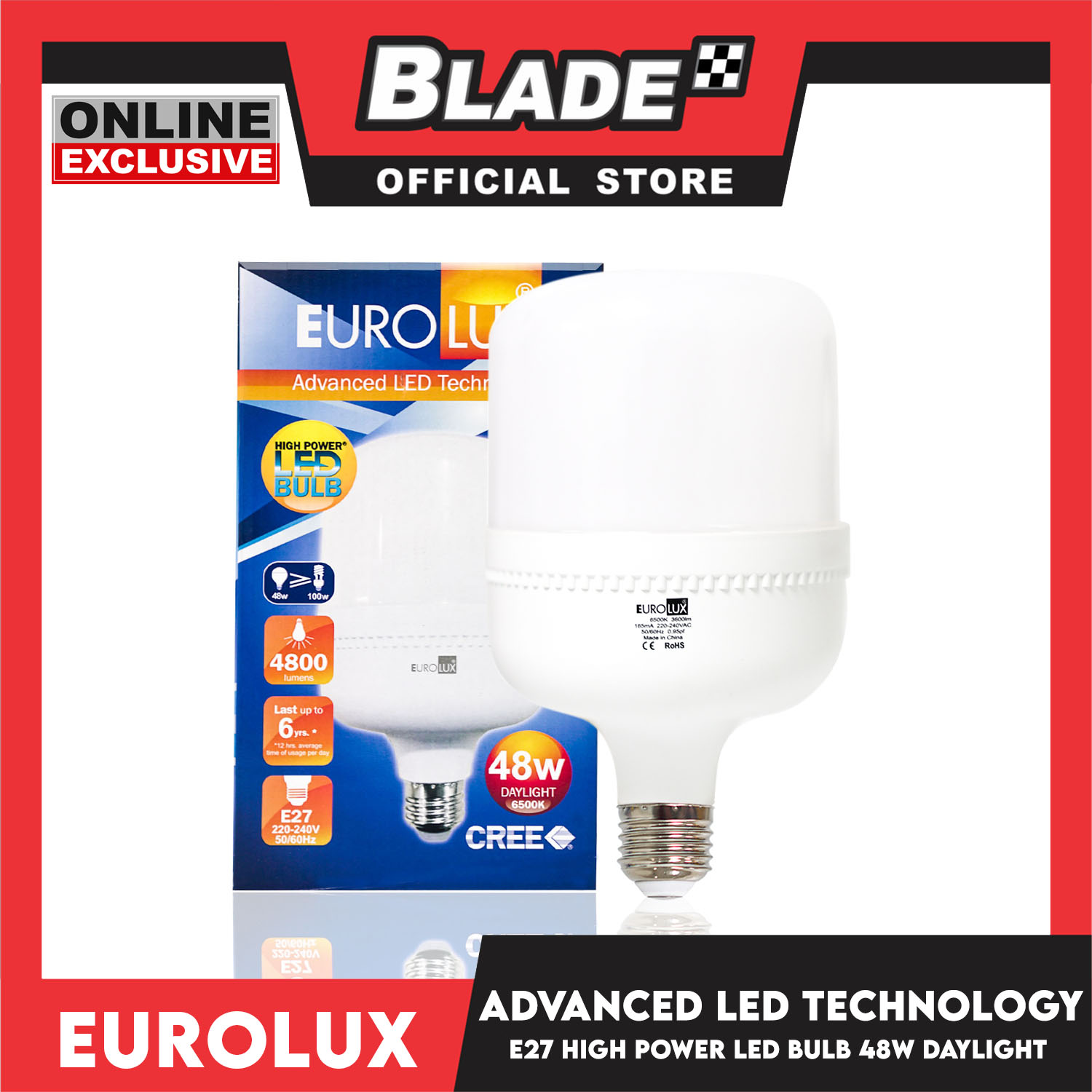 Eurolux LED Bulb High Power 6500K 48W Daylight | Lazada PH