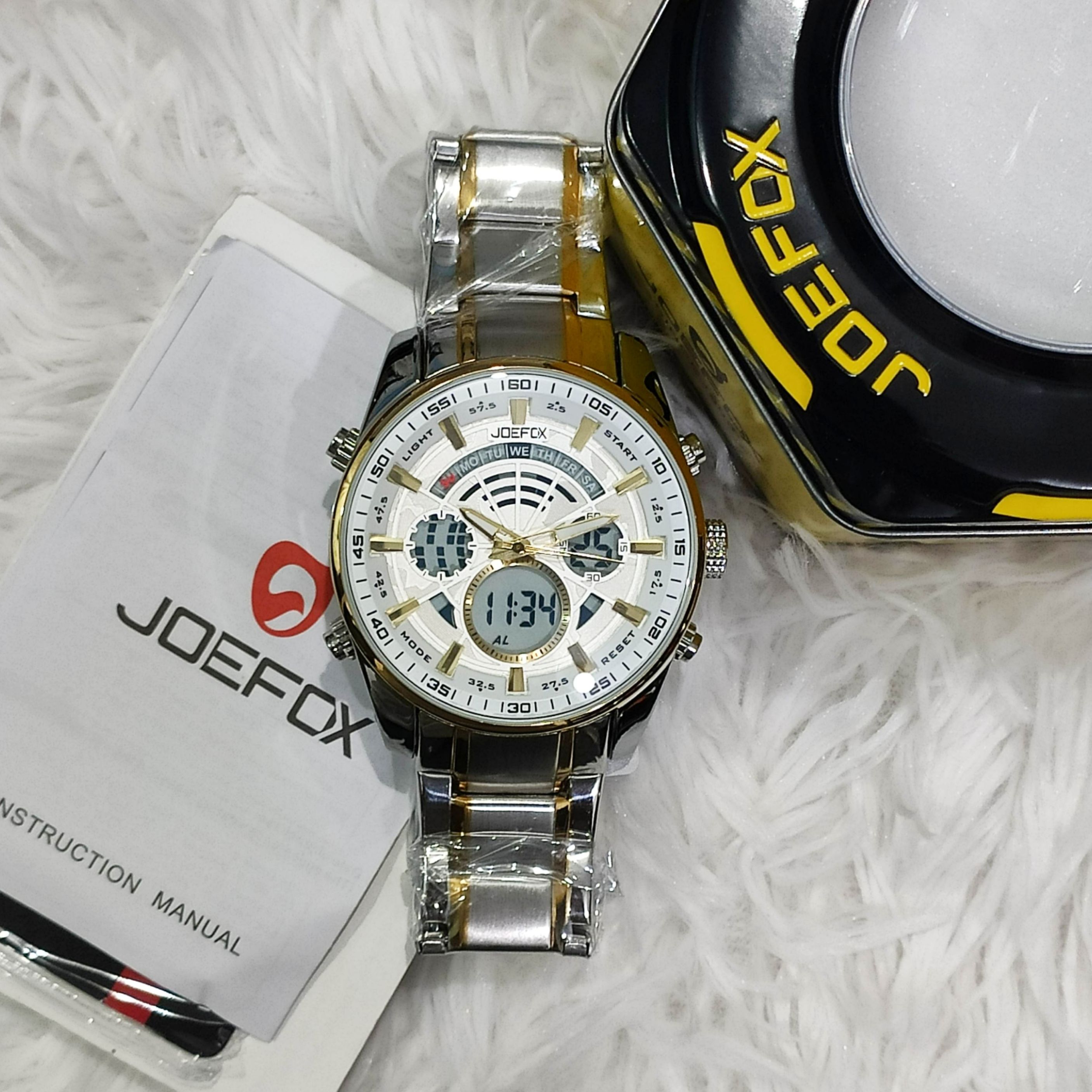 JoeFox Original 50mm Men's Watch Casual Dual-Time Super iLLuminator Non ...