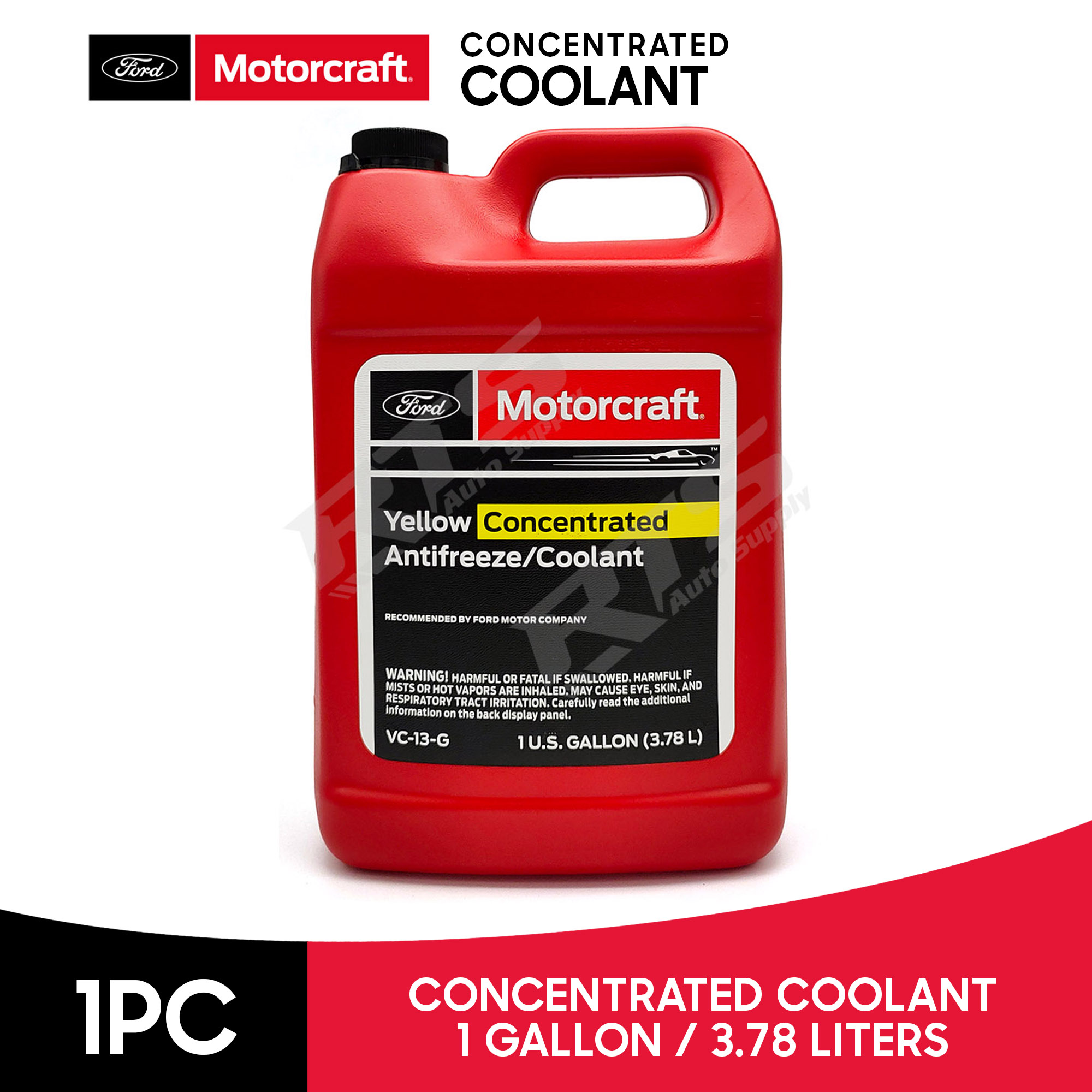 Ford Motorcraft Concentrated Antifreeze Antirust Coolant Yellow 3.78L ...