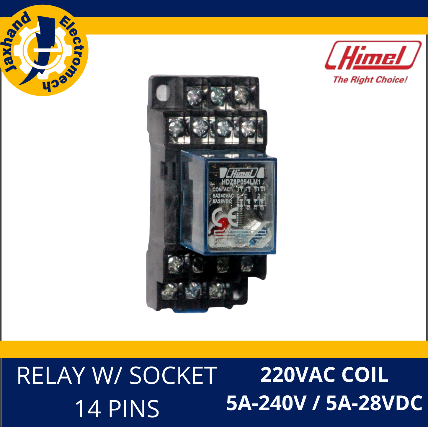 Himel Miniature Relay 14-pins, 5A, 220VAC Coil, with Socket / SALE ...