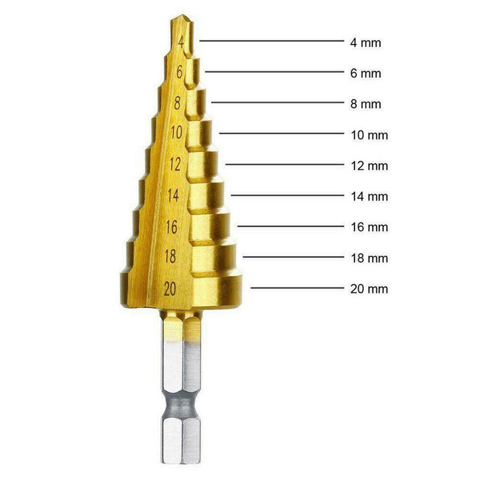 3Pcs/Set Hexagonal Shank High-speed Steel Step Cone Dril Bits 3-12mm/4 ...