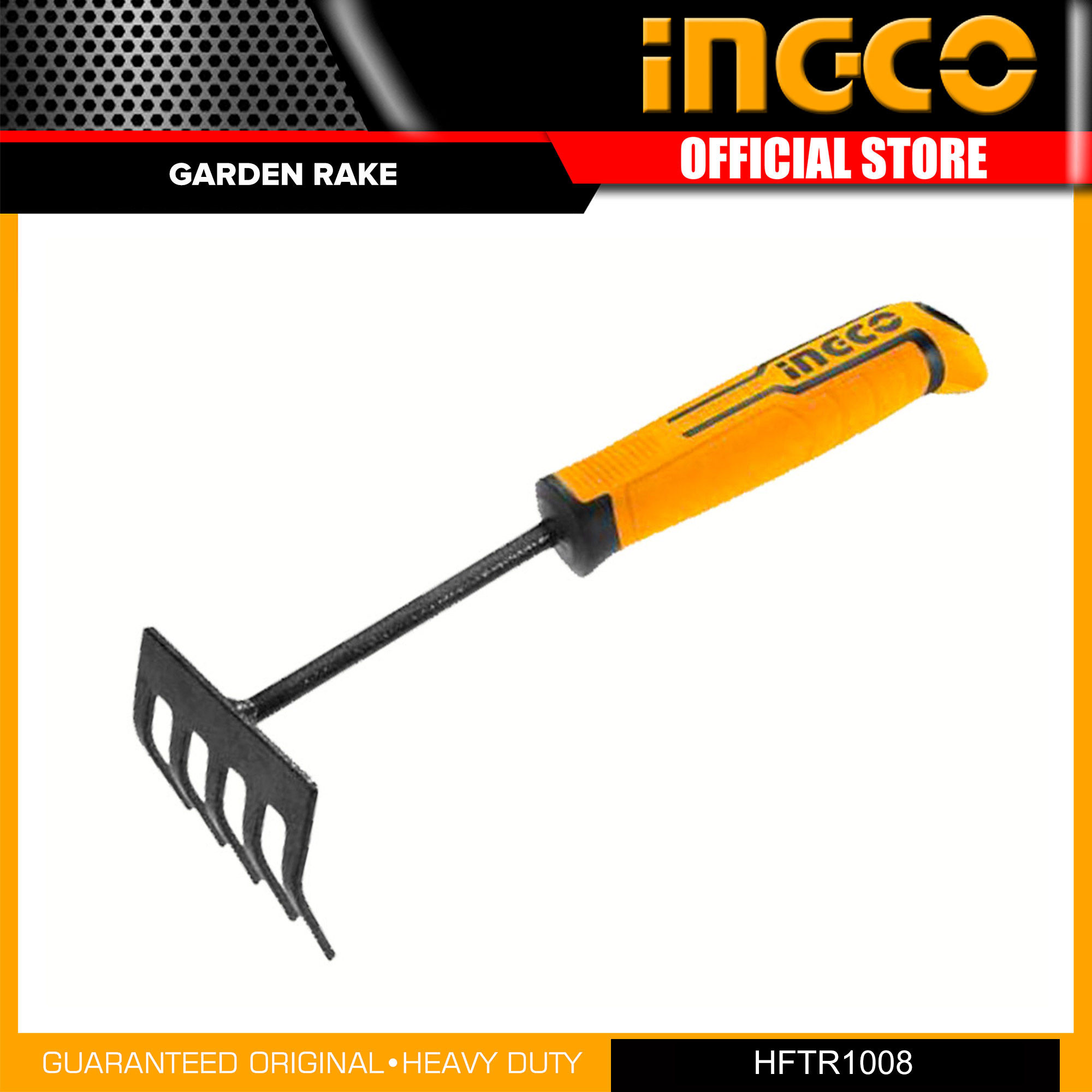 INGCO Carbon Steel Garden Rake Soil Rake 270mm Gardening Tool HFTR1008 ...