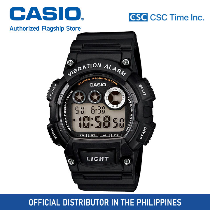 Casio (W-735H-1AVDF) Black Resin Strap 100 Meter 10-year Battery ...