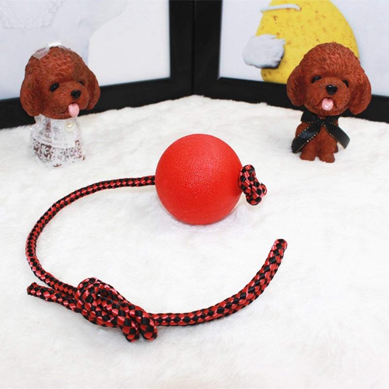 Dog Rope Ball, 3 Pcs Ball on a Rope Dog Toy Natural Elastic Solid ...