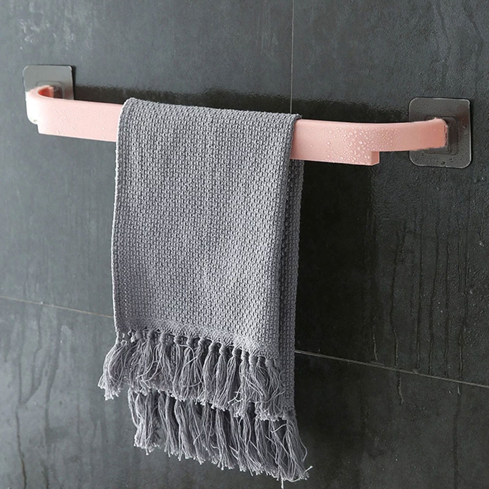 The Homee Basics - Towel Holder Hanging Rag Pole Bathroom Towel Rack ...
