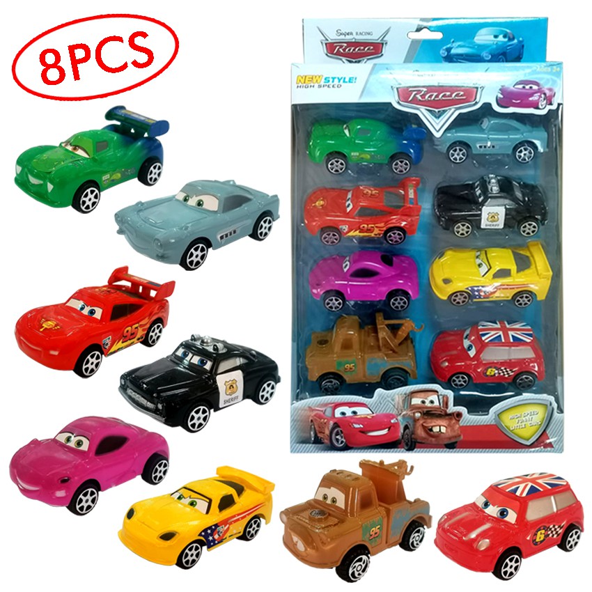 Z>u8Pcs Super Racing Cars Pull Back Car Dynamic Vehicle Play Set ...
