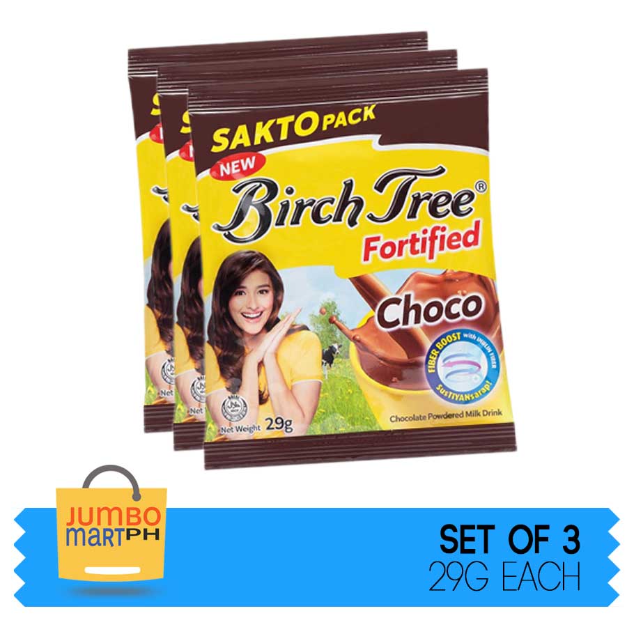 BIRCH TREE CHOCO MILK SAKTO PACK 29G / PACK OF 3 | Lazada PH