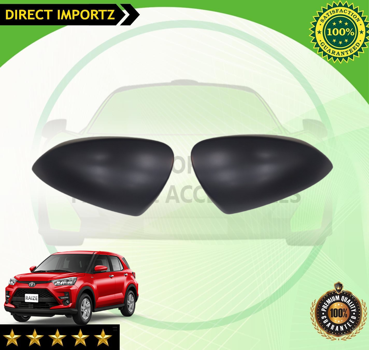 Toyota Raize 2022 Door Side Mirror Garnish Cover [Chrome/Black] car ...