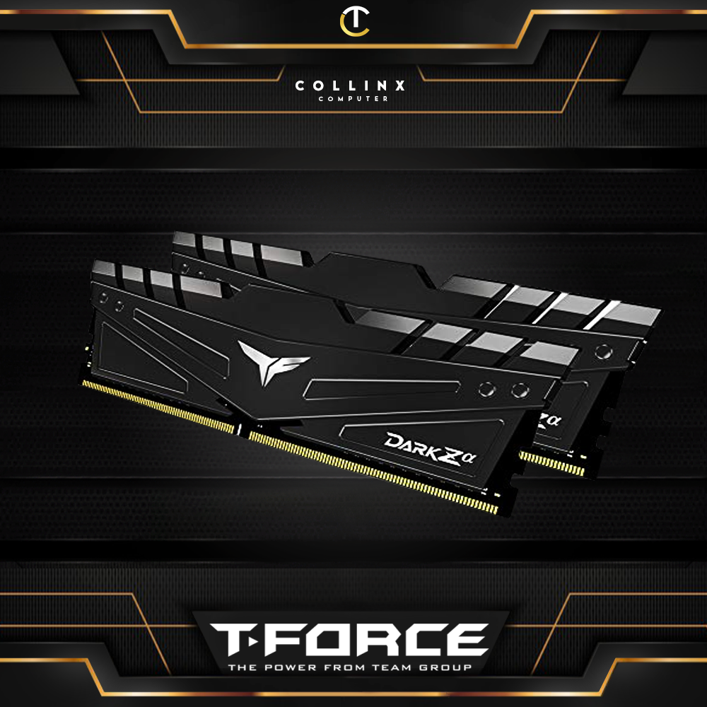 32GB (2x16GB) DDR4 3200MHz 3600MHz TForce Dark Za Black Gaming RAM ...