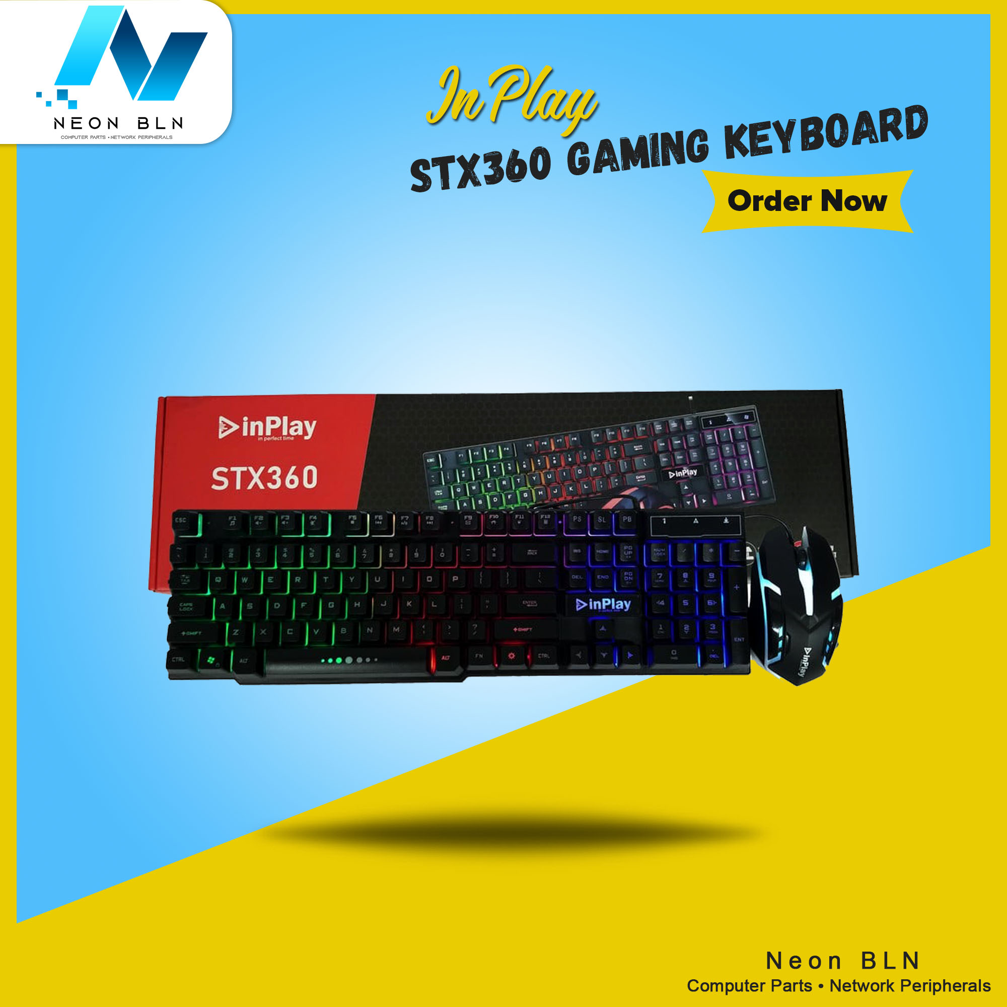 Inplay STX360 Keyboard & Mouse Bundle | Keyboard for Desktop | Gaming ...