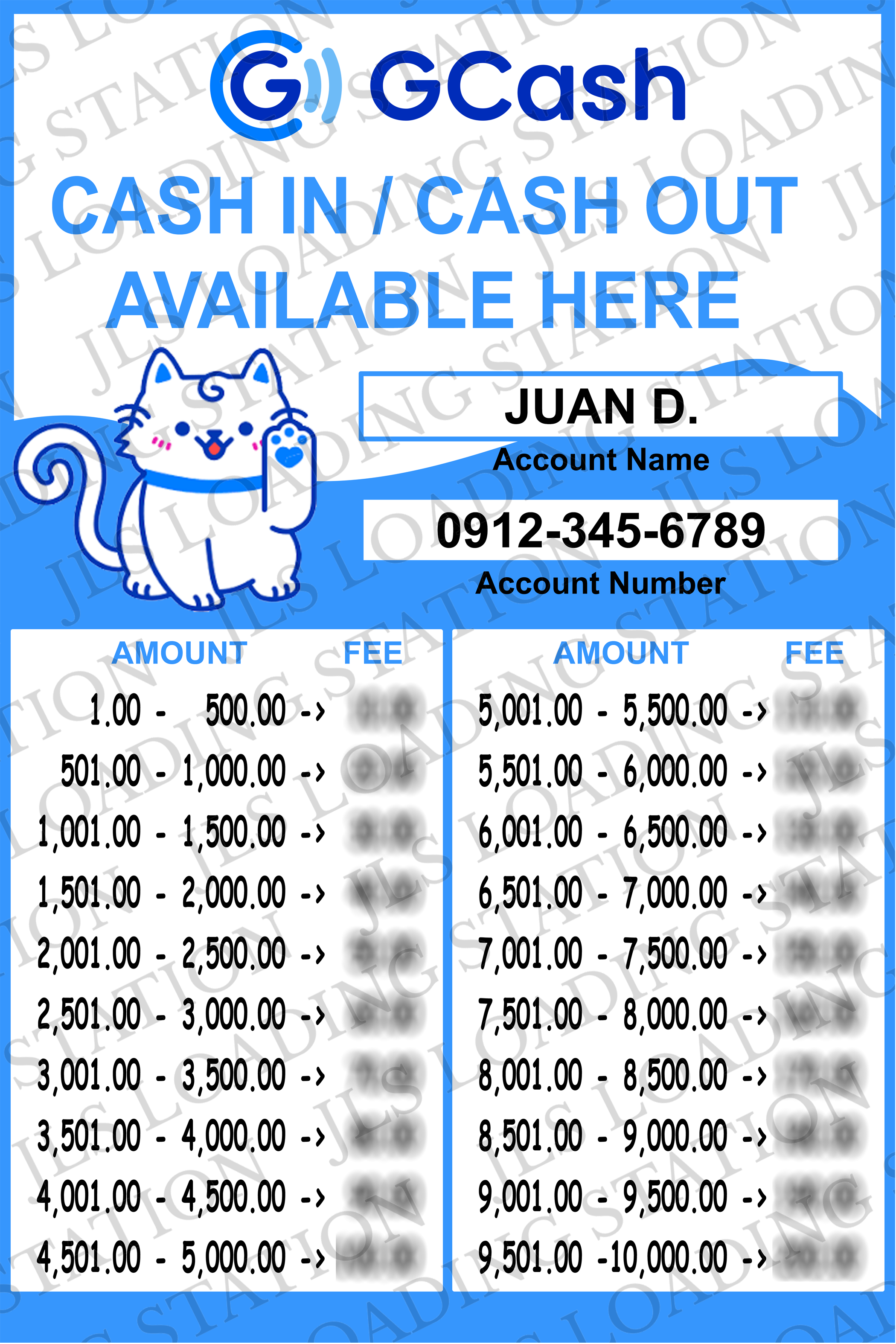 GCASH FEE RATE CUSTOMIZED RATE (LAMINATED/PVC) SIGNAGE | Lazada PH