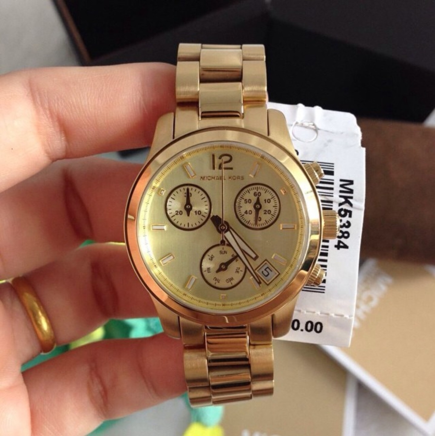 Original Michael Kors MK5384 Stainless Steel Chronograph Ladies Watch ...