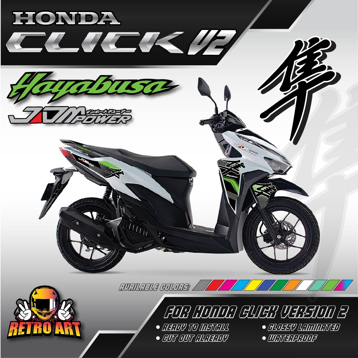 HONDA CLICK GAME CHANGER 125 V2 HAYABUSA DECALS CONCEPT | Lazada PH
