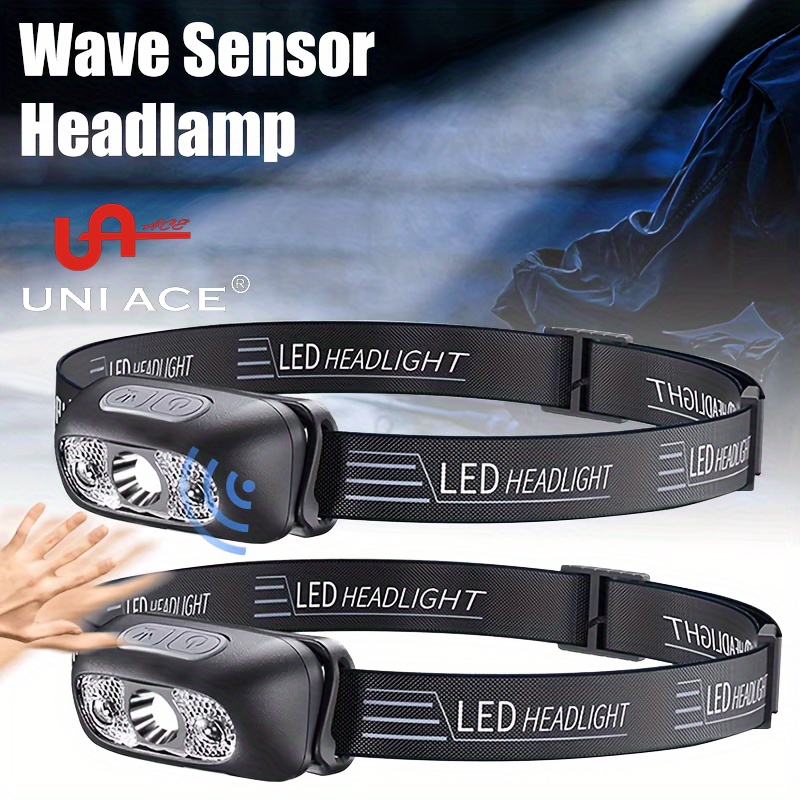 Mini Super Bright LED Headlamp USB Rechargeable Motion Sensor Headlight ...