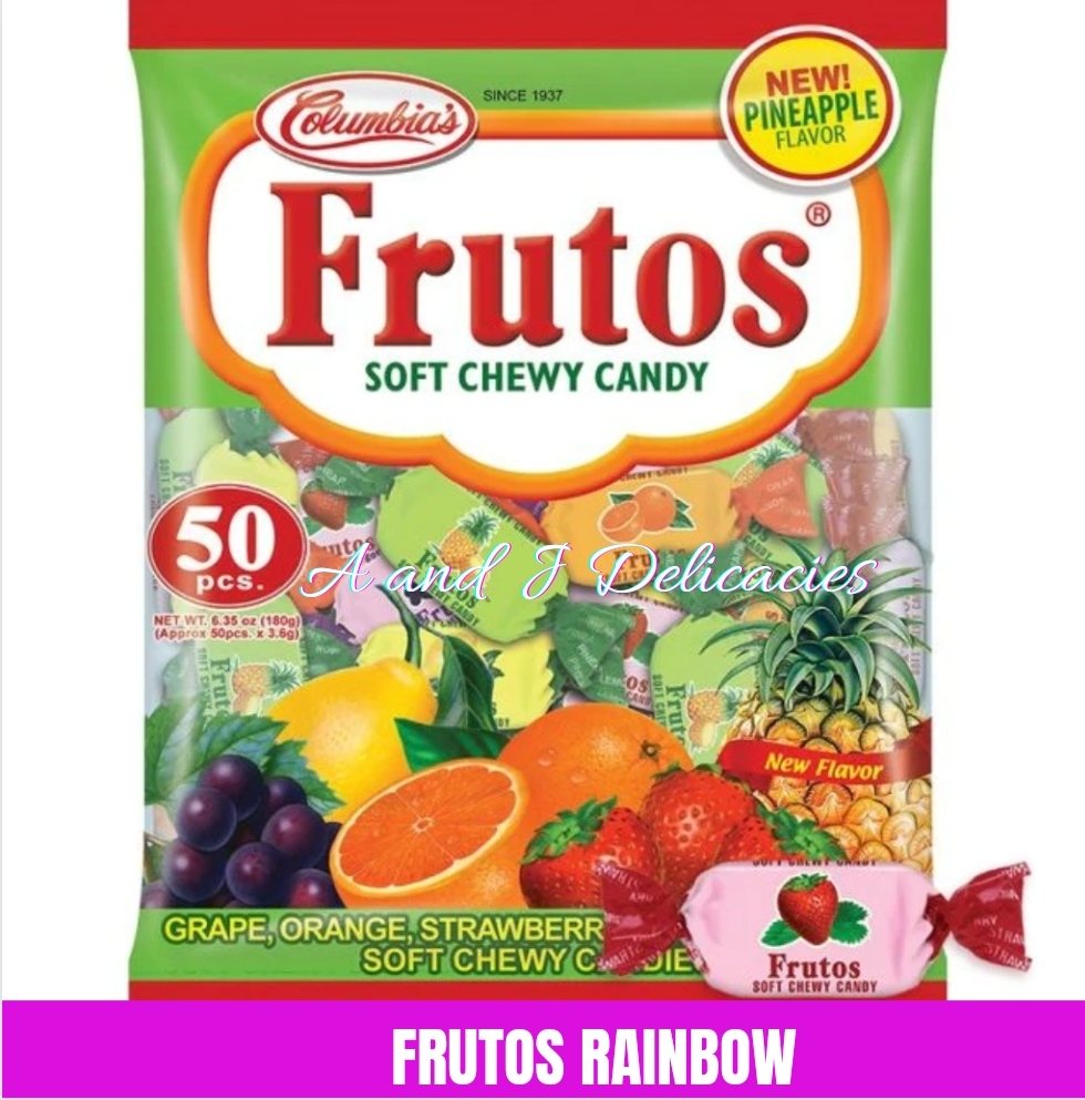 Frutos Soft Chewy Candy (50 pcs per pack) Batang 90s Favorite Candies ...