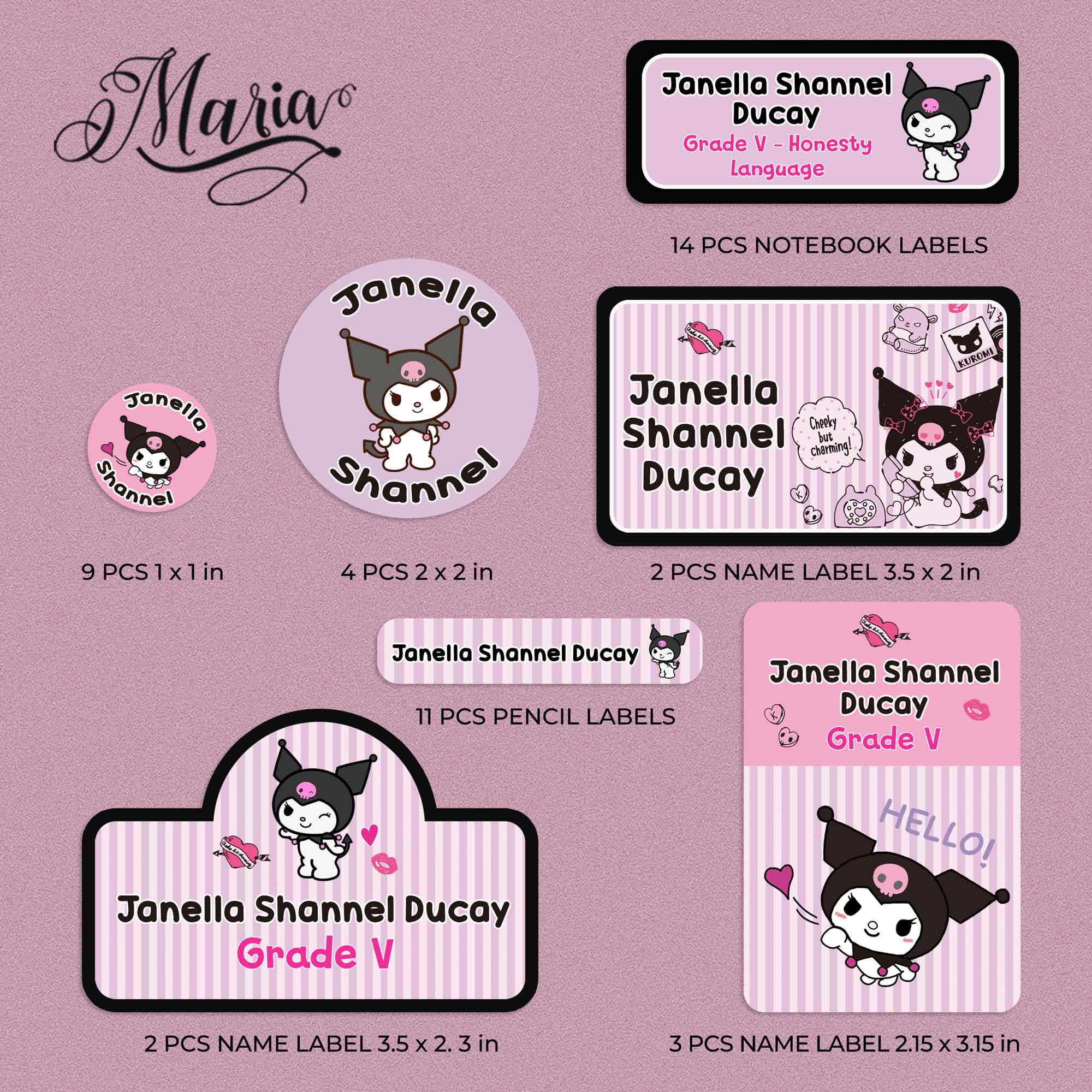 Name Stickers for School, Subject Labels, Customized Stickers for ...