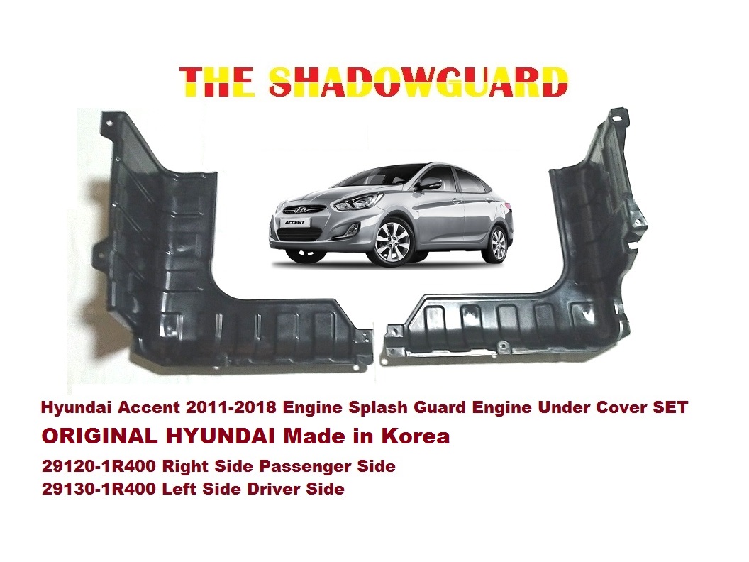 Engine Splash Guard, Engine Under Cover Set Left Right Hyundai Accent ...
