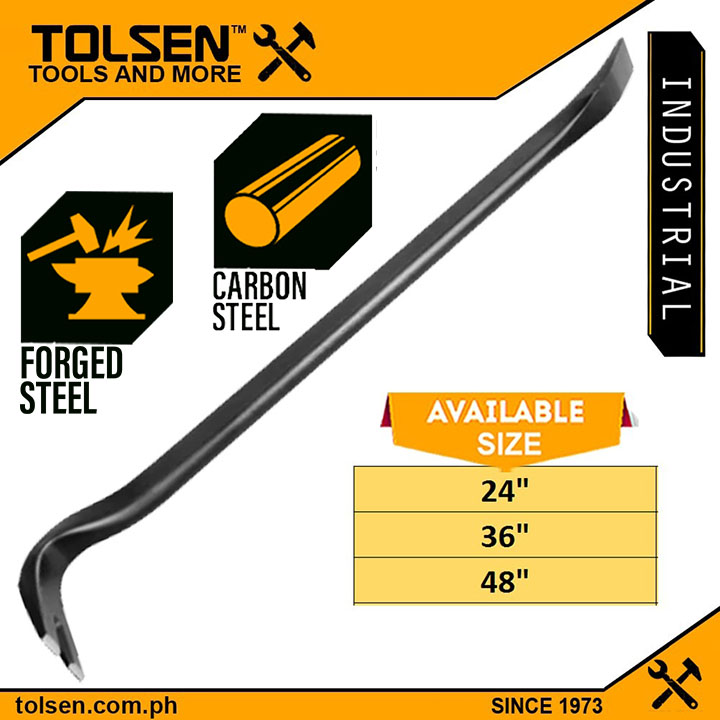 Tolsen Heavy Duty Wrecking Crow Bar Thick Steel (24" | 36" | 48 ...