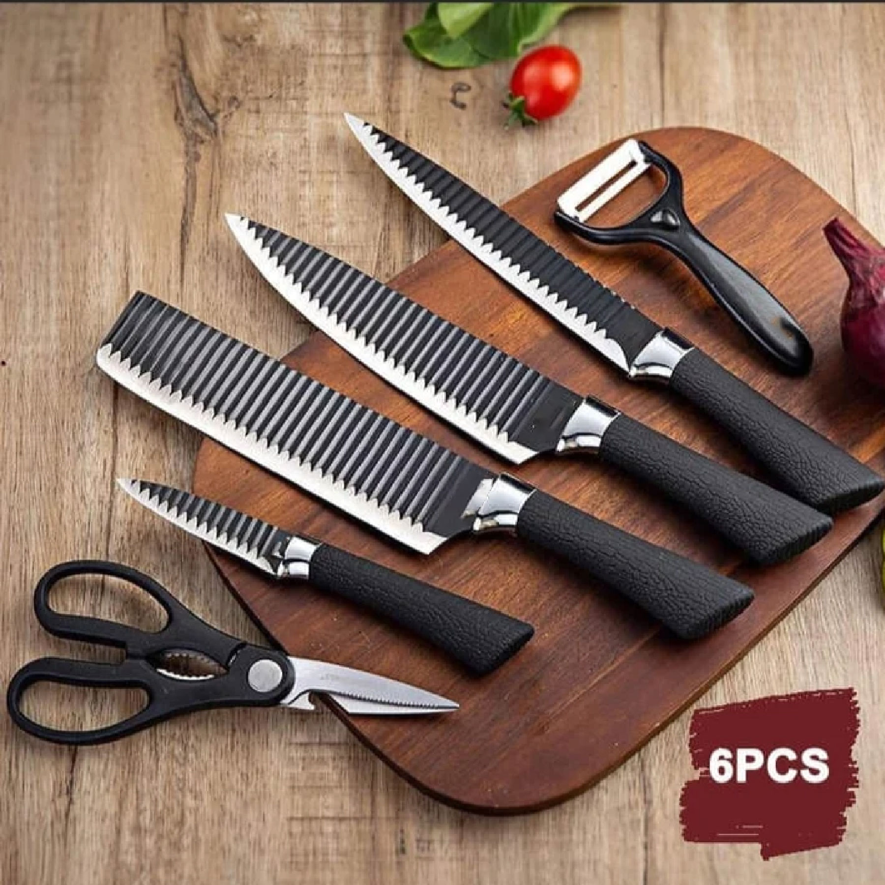 Avinas 6 in 1 Knife Set Non-Stick Coating Kitchen Knives | Lazada PH