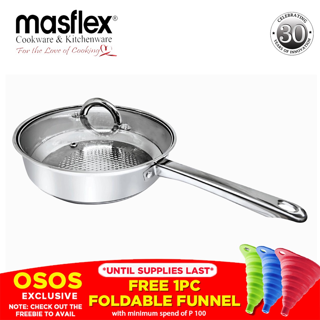 MASFLEX Original 24cm Premium Stainless Steel Induction Fry Pan w ...