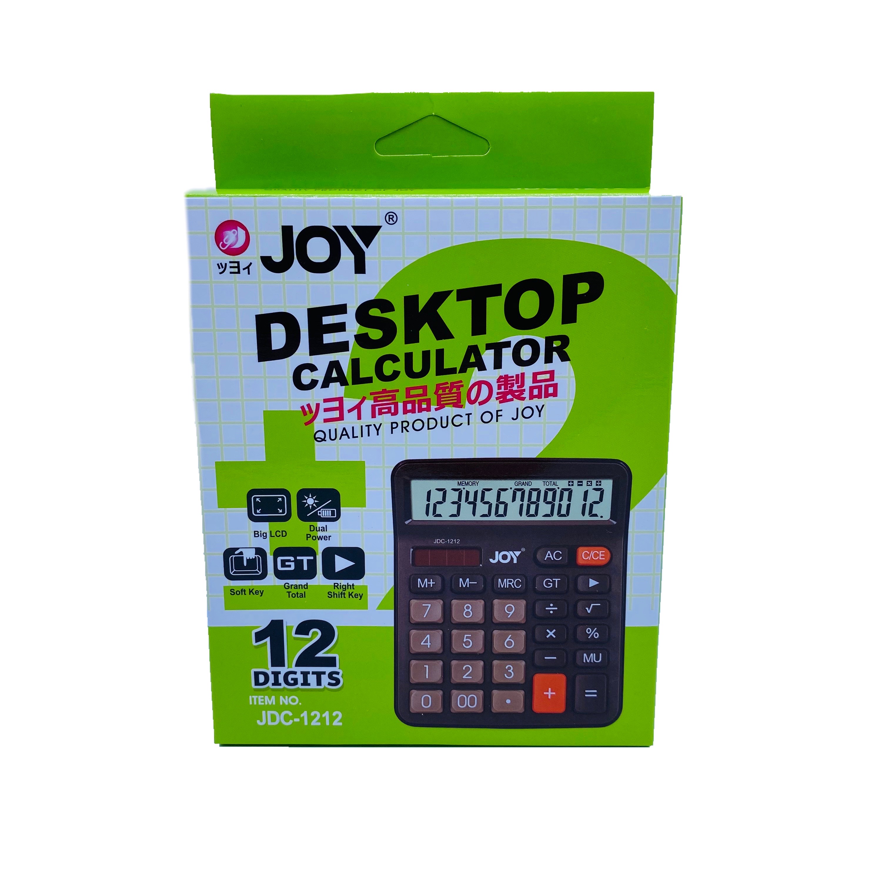 JOY 12 Digits Electronic Desktop Calculator Dual power W/3A battery ...