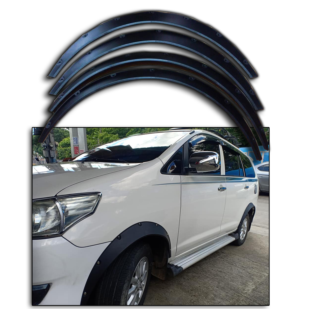 TOYOTA INNOVA Fender Flare Universal Flexible Kit Arch Wheel Eyebrow ...