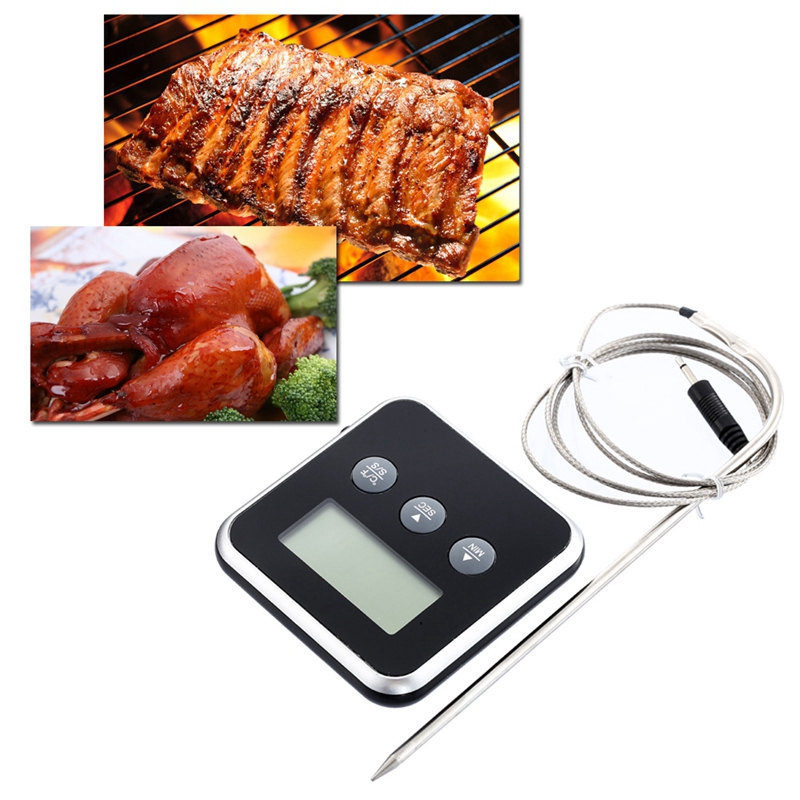 Instant Read Digital Thermometer Timer Kitchen Bbq Meat Thermometer ...