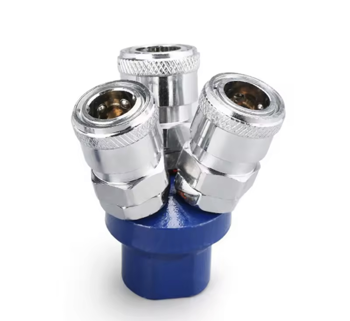 AIR COMPRESOR CONNECTOR PNEUMATIC FITTING MULTI SPLITTER 2 AND 3 WAY ...