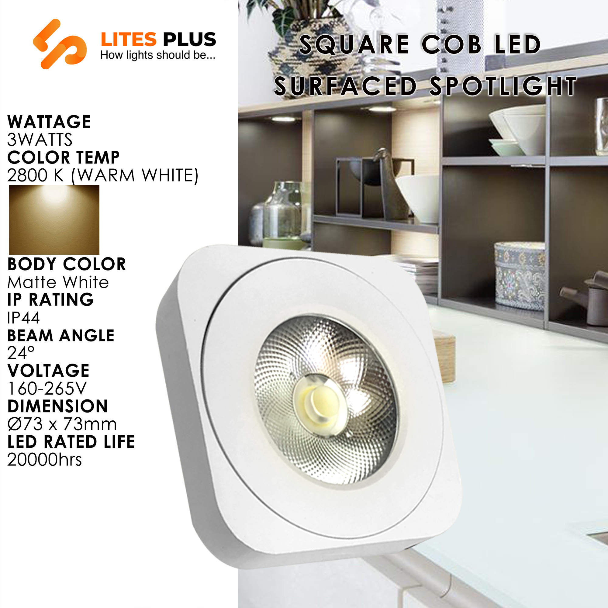 LITESPLUS MINI SPOTLIGHT SQUARE (IA-0202 SQR) | Lazada PH