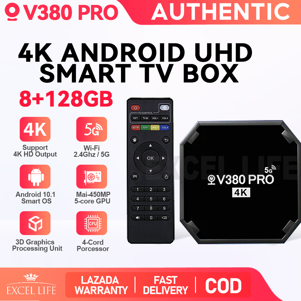 V380 PRO TV BOX Mini Smart TV Box 4K HD 8+128G 2.4Ghz 5G WiFi Connect ...