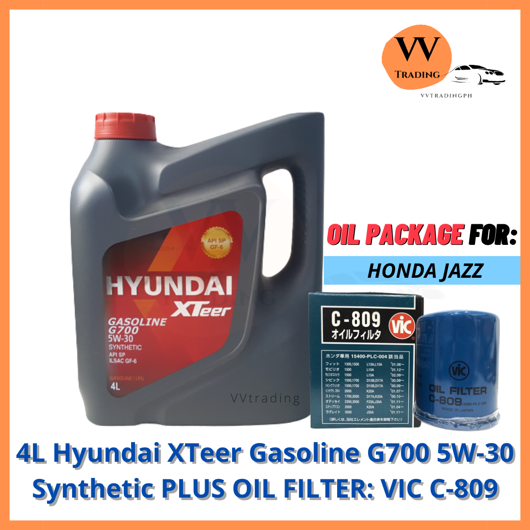 [OIL PACKAGE] 4L Hyundai XTeer Gasoline G700 5W-30 GF6 WITH VIC C-809 ...