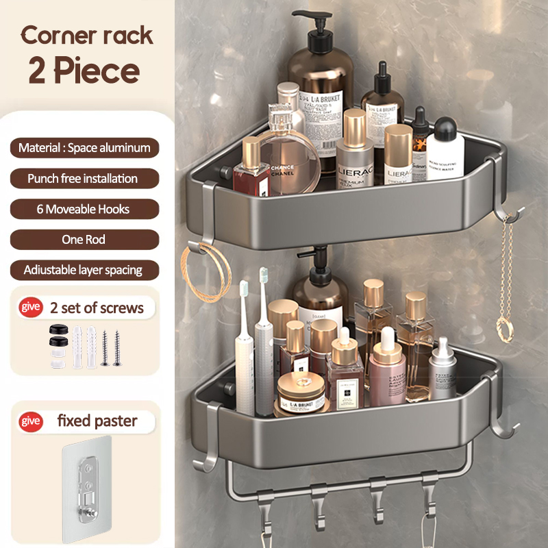 TISAS High Quality Non-rust Space Aluminum Bathroom Rack Organizer ...