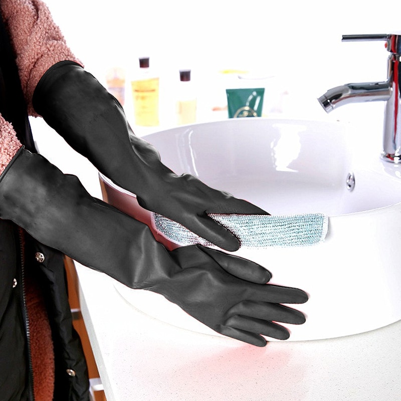 Heavy Duty Chemical Resistant Rubber Gloves Acid Oil Resistant Latex ...