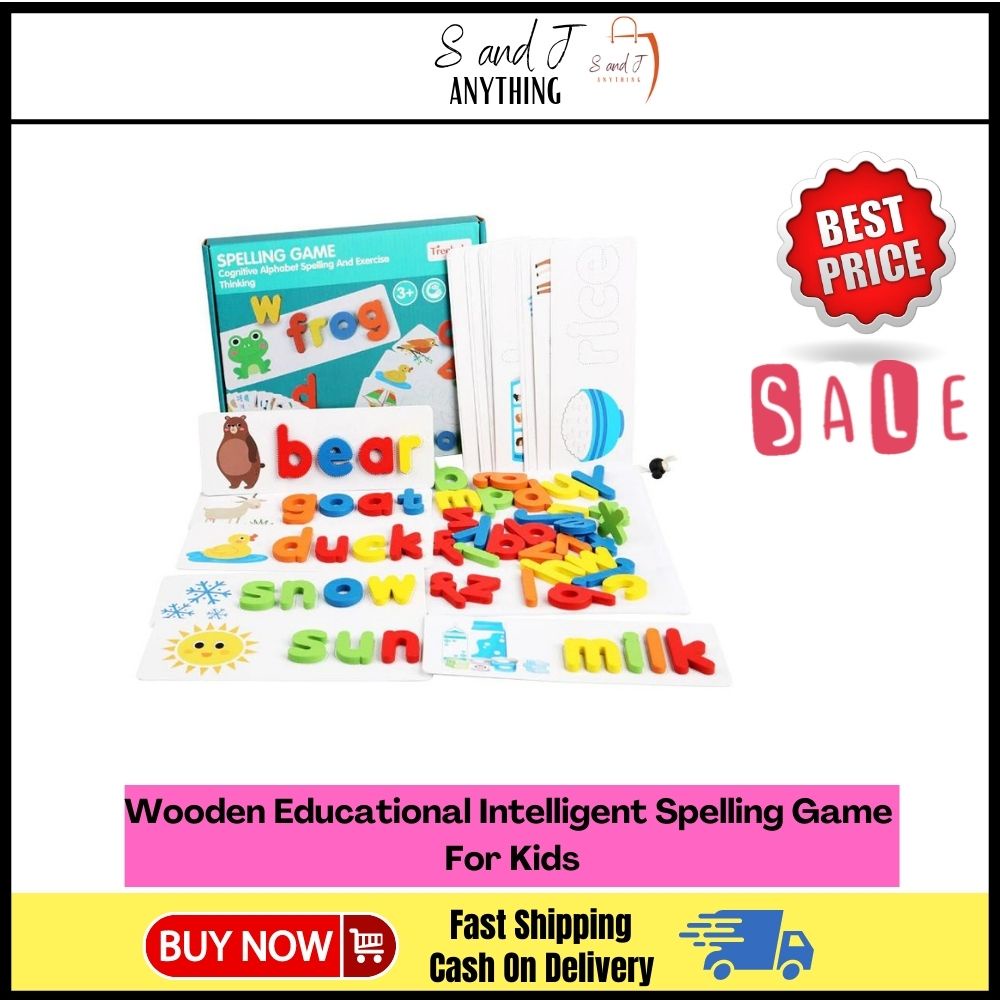 S and J ANYTHING Wooden Educational Intelligent Spelling Game For ...